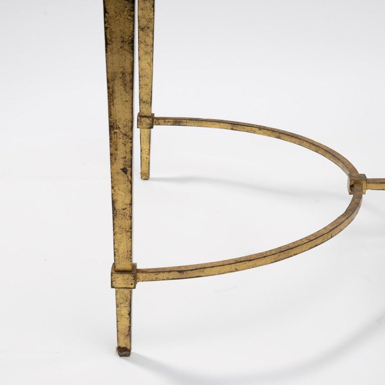 Maison Ramsay, France, Golden Iron and Glass Coffee or Cocktail Table ...