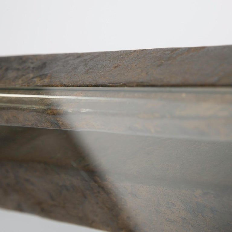 Maison Ramsay, France, Golden Iron and Glass Coffee or Cocktail Table ...