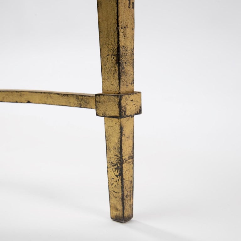 Maison Ramsay, France, Golden Iron and Glass Coffee or Cocktail Table ...