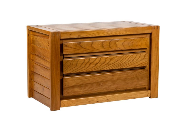 Maison Regain, Chest of Drawers in Elm, 1960’s For Sale at 1stDibs