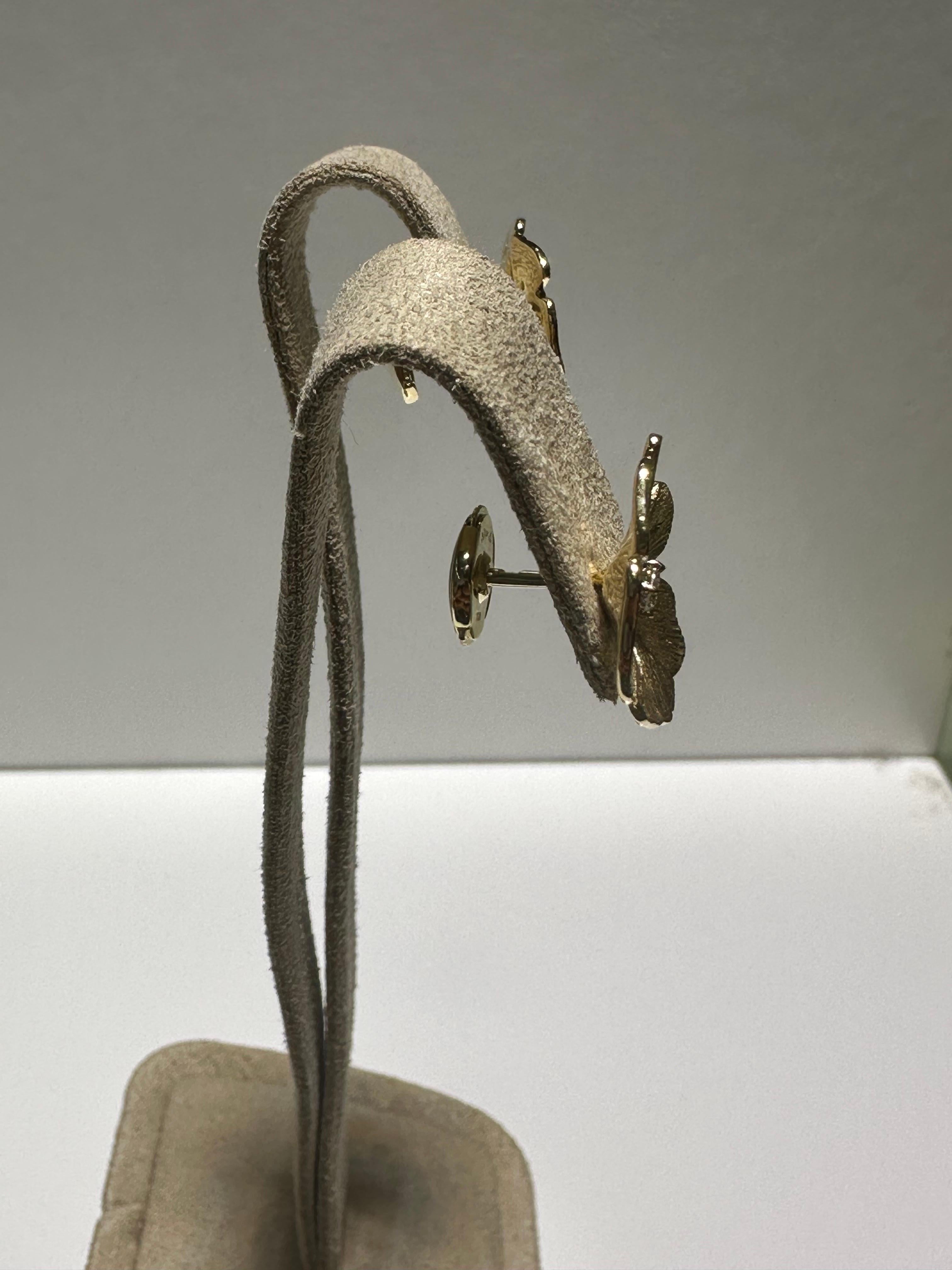 Maison Vever Ginkgo Flowers Earring Small Model For Sale at 1stDibs