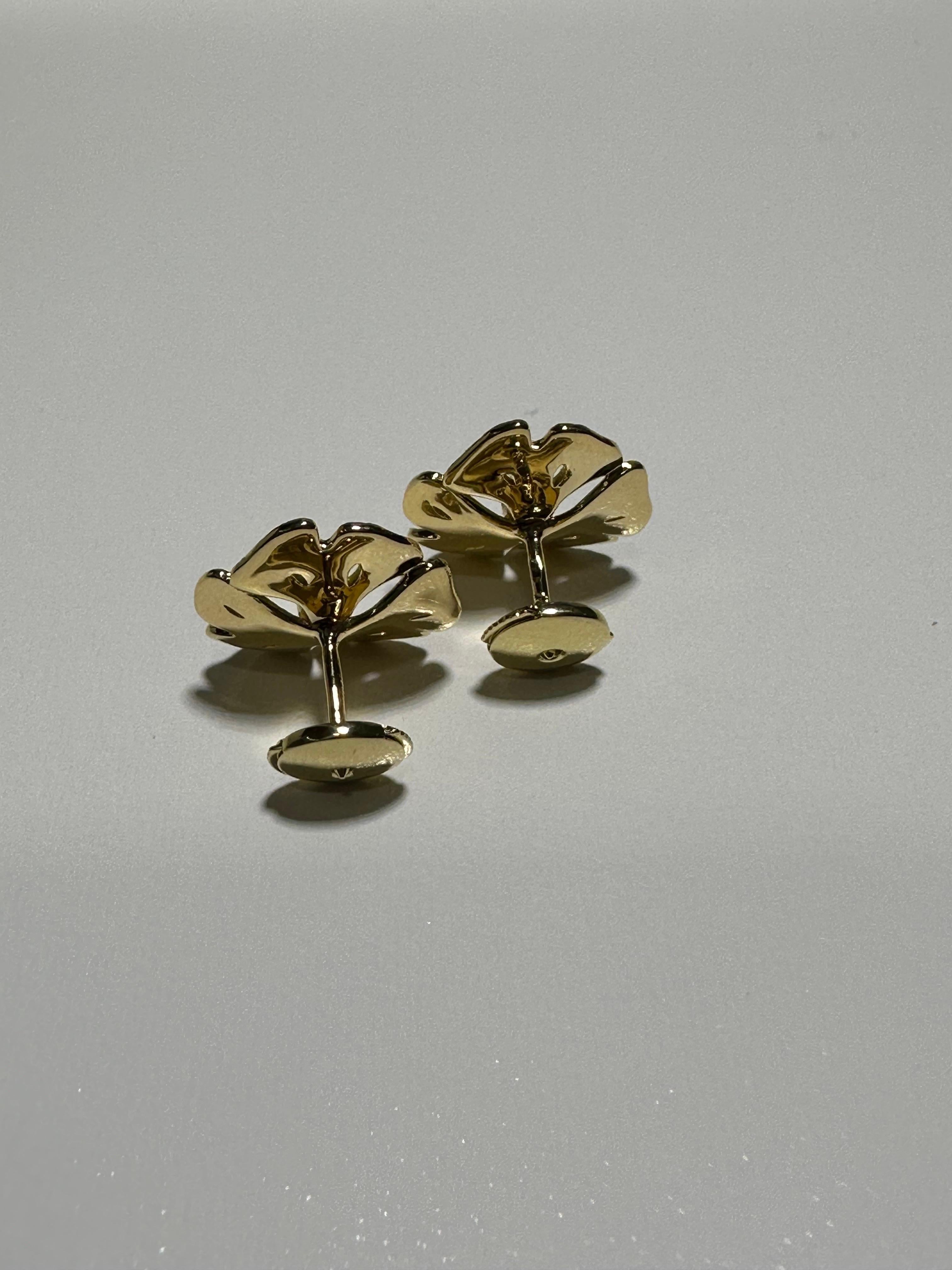 Maison Vever Ginkgo Flowers Earring Small Model For Sale at 1stDibs