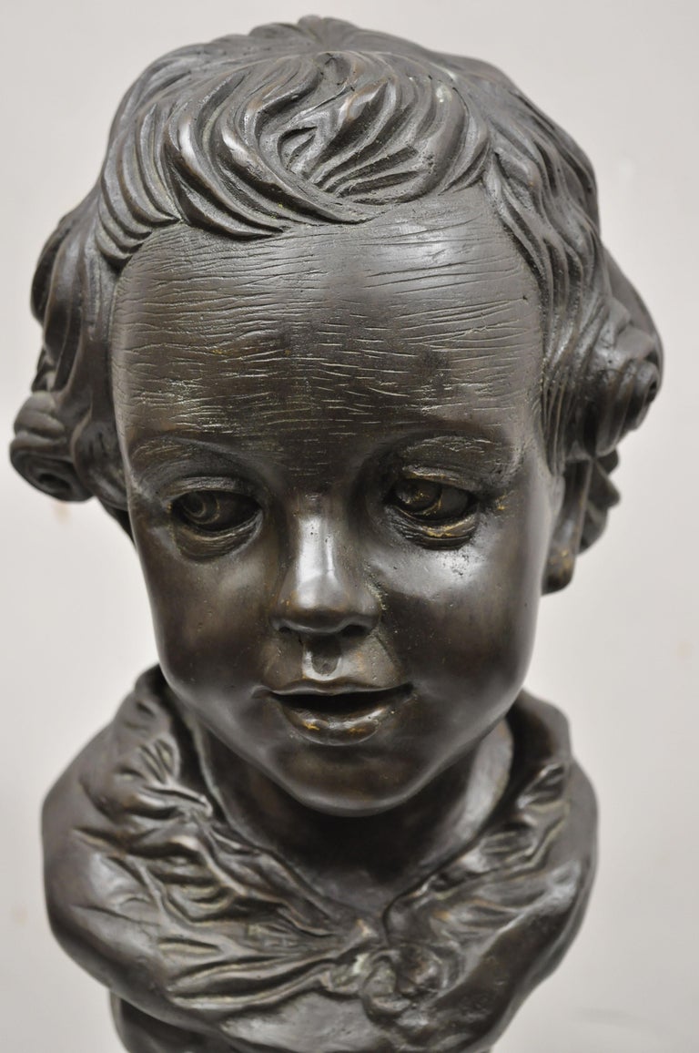 Maitland Smith Bronze Boy Bust Head Victorian Style on Marble Base For ...