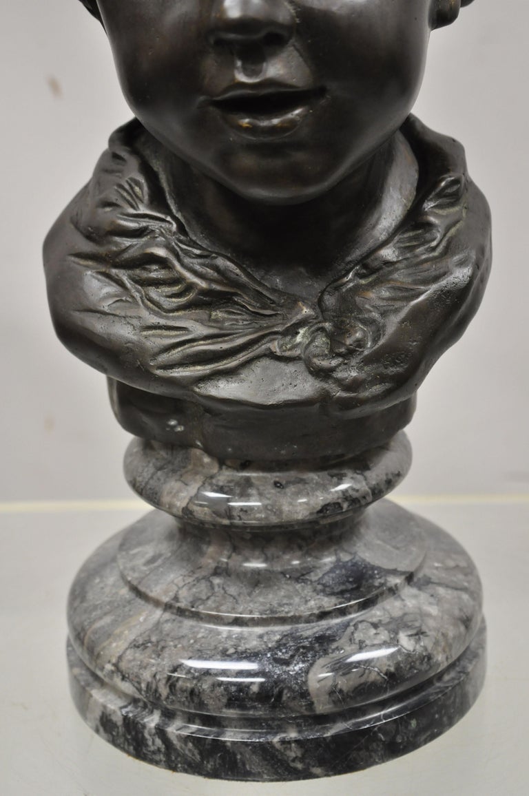 Maitland Smith Bronze Boy Bust Head Victorian Style on Marble Base For ...