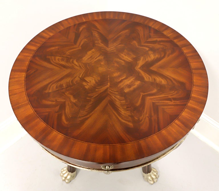 MAITLAND SMITH Banded Mahogany Regency Style Round Accent Table at 1stDibs