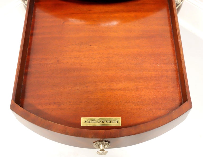 MAITLAND SMITH Banded Mahogany Regency Style Round Accent Table at 1stDibs