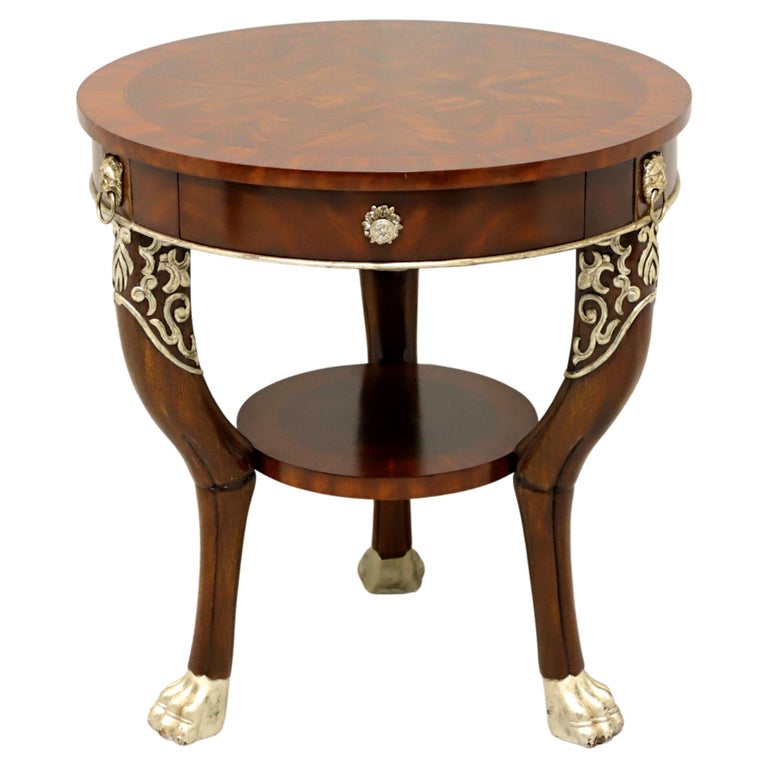 MAITLAND SMITH Banded Mahogany Regency Style Round Accent Table at 1stDibs