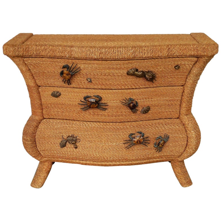 Maitland Smith Chest Cabinet Console with Bronze Lifesize Crabs at 1stDibs