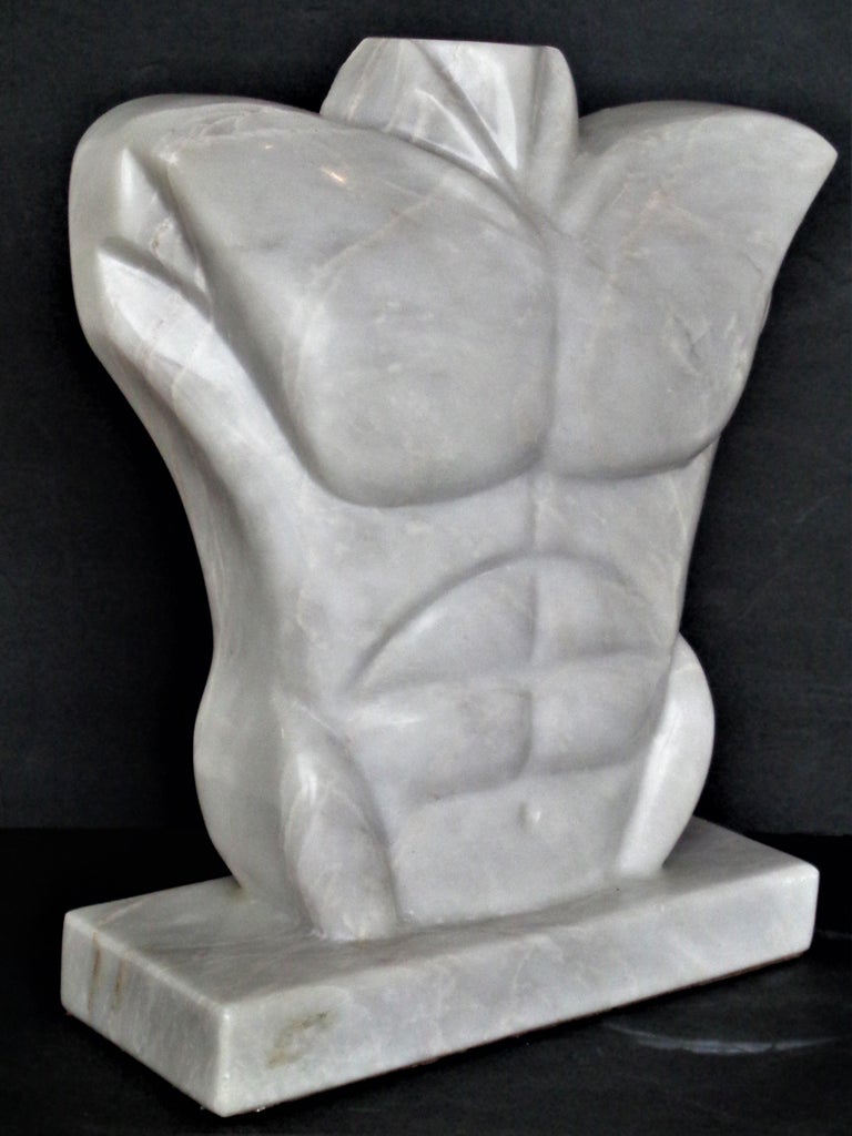 Maitland Smith Male Torso Marble Sculpture, Circa 1980 at 1stDibs