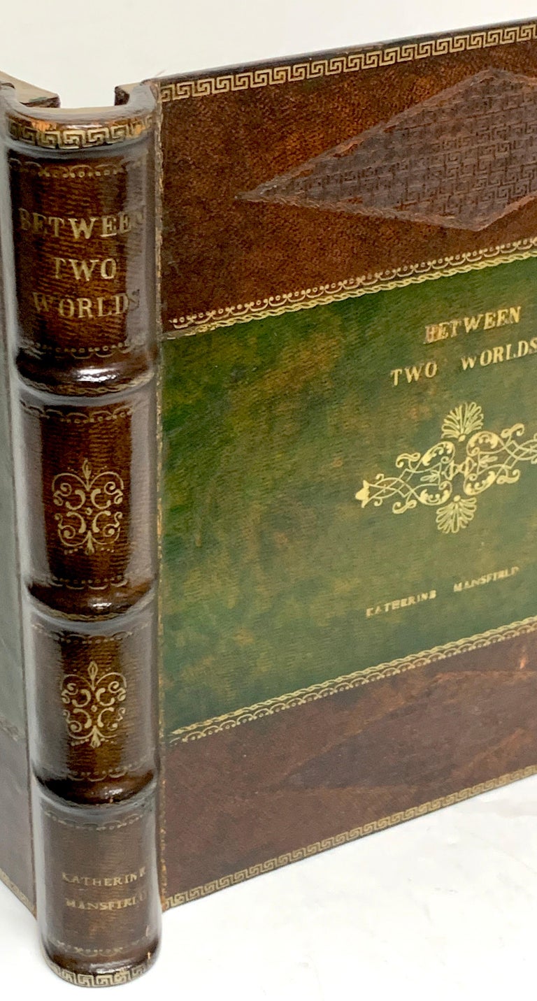 Maitland Smith Embossed Leather Book Motif Double Photograph Frame at ...