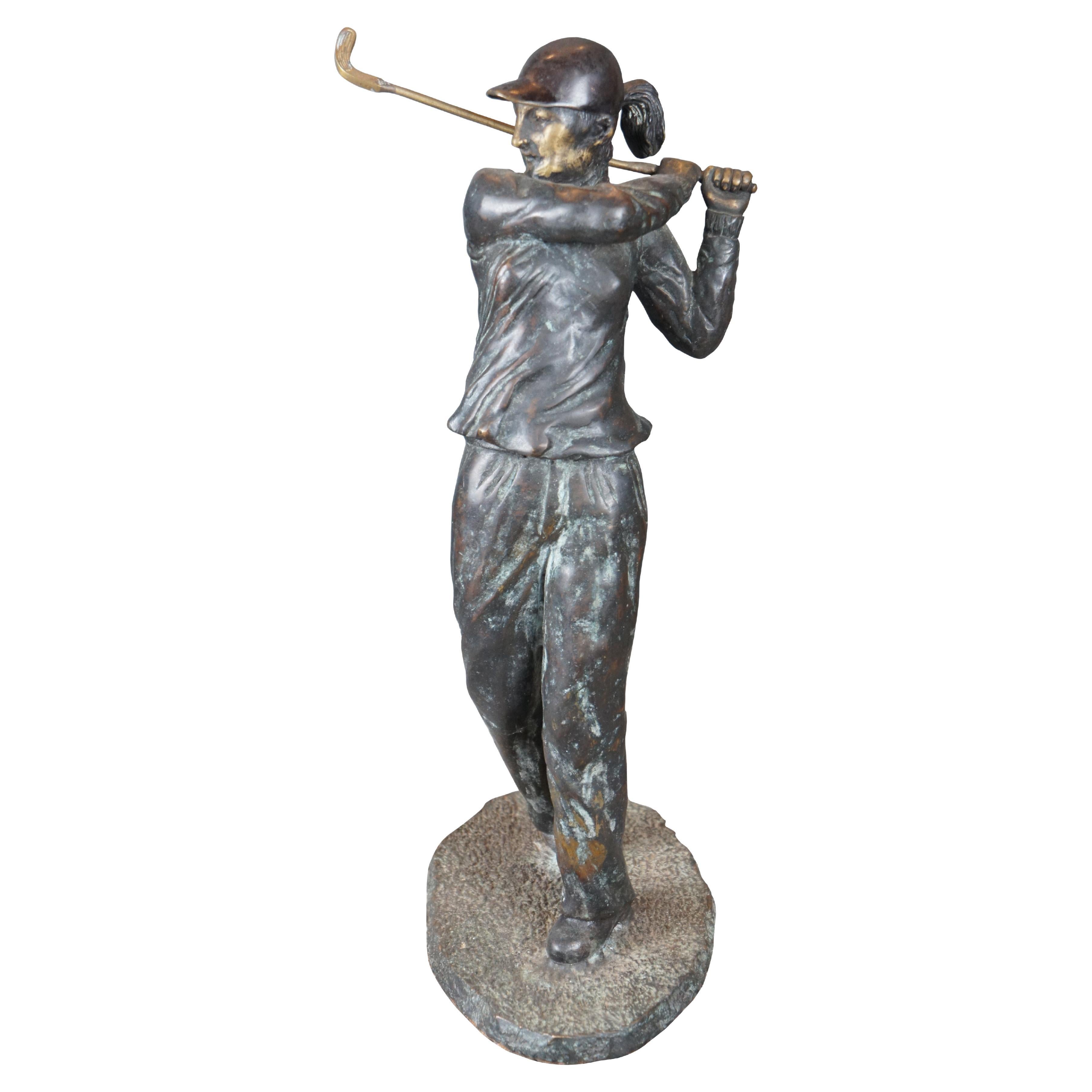 Maitland Smith Female Bronze Golfer Sculpture Statue Sculpture Right ...