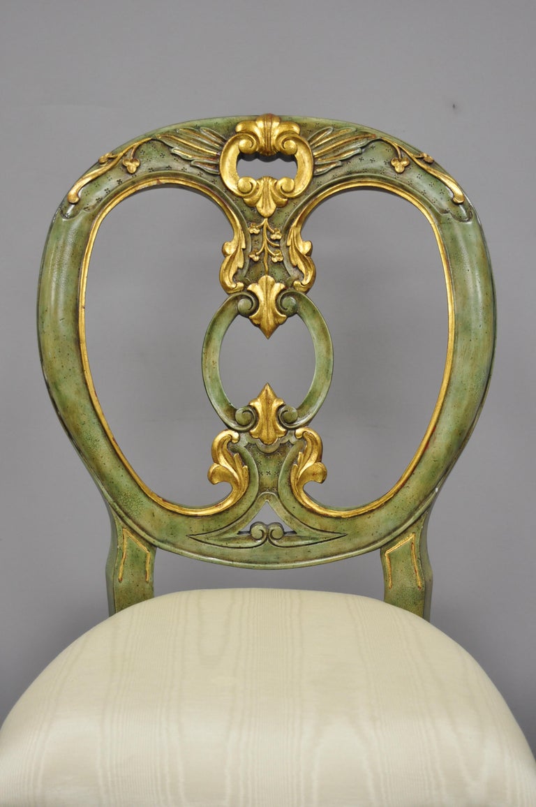 Maitland Smith Green and Gold Painted French Rococo Victorian Style ...