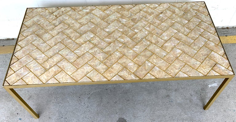 Maitland-Smith Inlaid Capiz Shell Coffee Table For Sale at 1stDibs ...