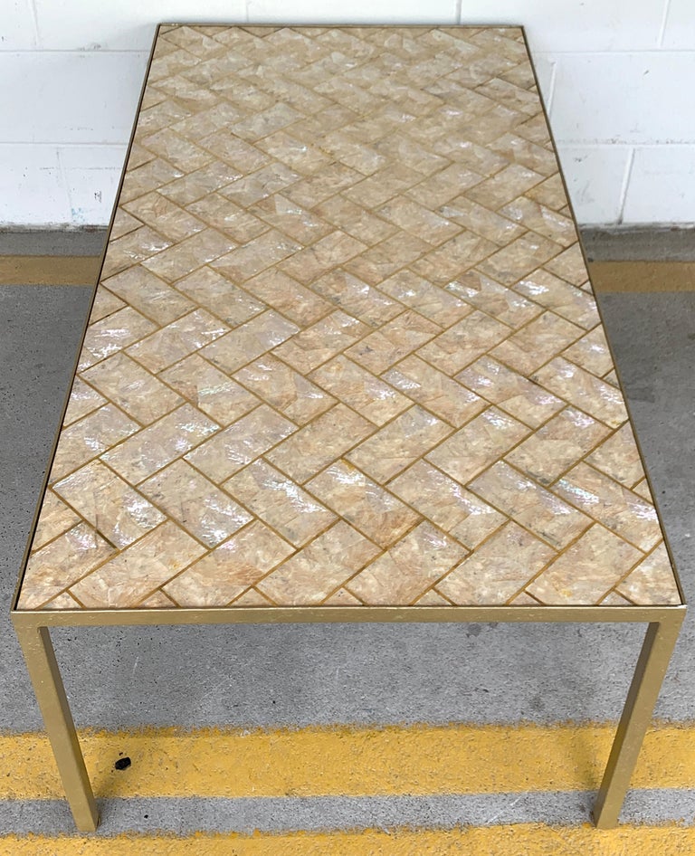 Maitland-Smith Inlaid Capiz Shell Coffee Table For Sale at 1stDibs ...