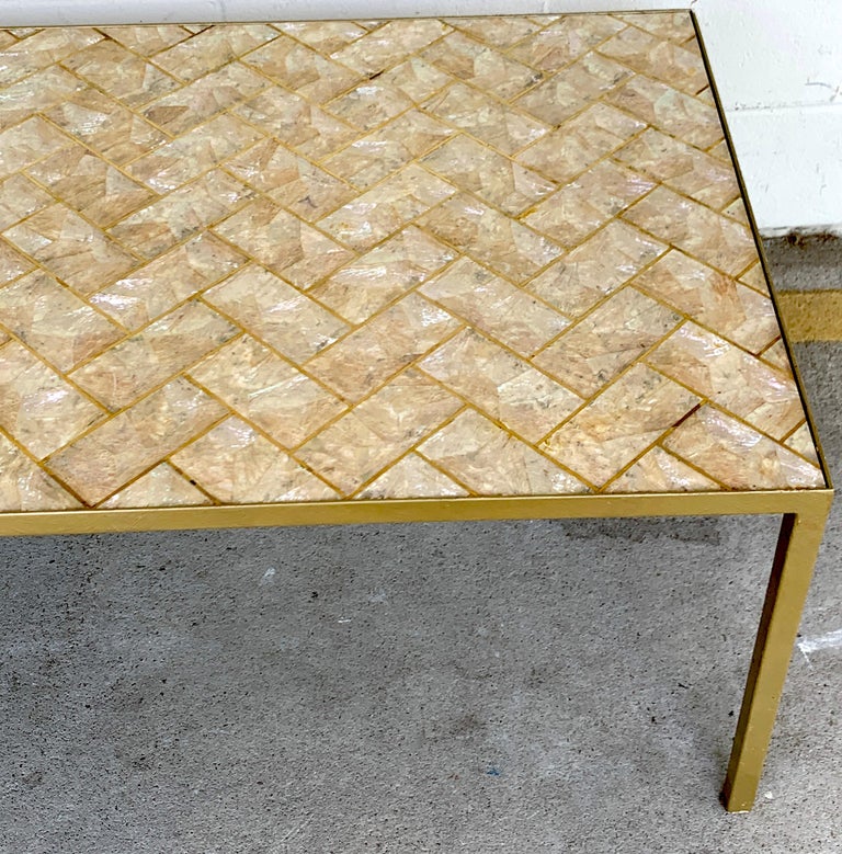 Maitland-Smith Inlaid Capiz Shell Coffee Table For Sale at 1stDibs ...