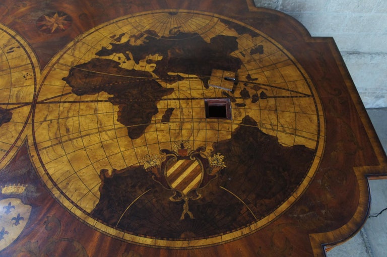 Maitland Smith Inlaid World Map Mahogany Executive Library Desk 8109-55 ...