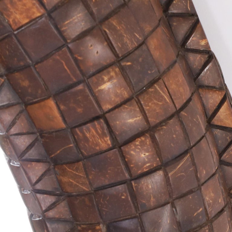 Maitland-Smith Large Round Coconut Shell Mirror For Sale at 1stDibs