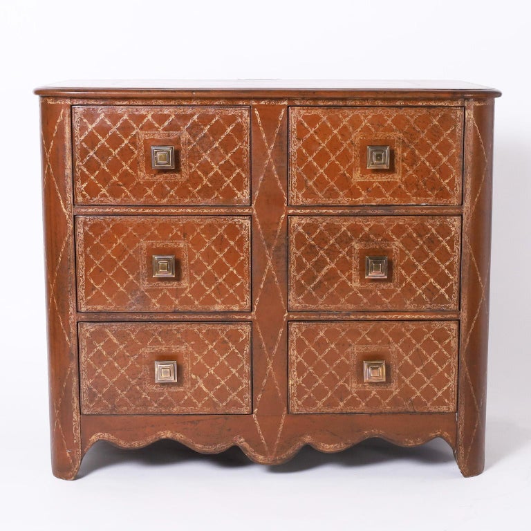 Maitland-Smith Leather Clad Chest or Commode For Sale at 1stDibs