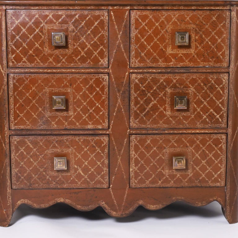 Maitland-Smith Leather Clad Chest or Commode For Sale at 1stDibs