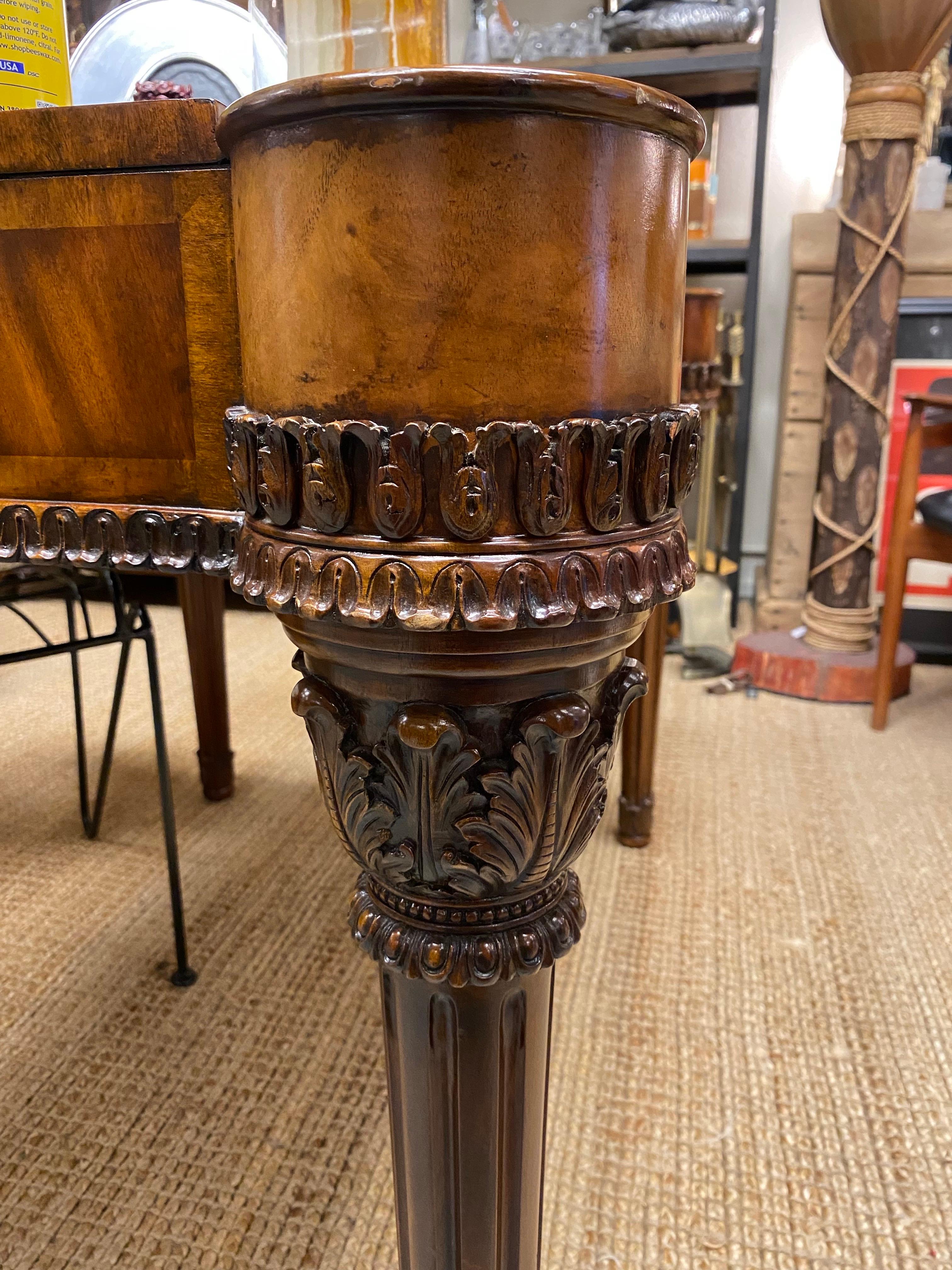 Maitland-Smith Mahogany Game Table with Gilt-Embossed Leather Top For ...