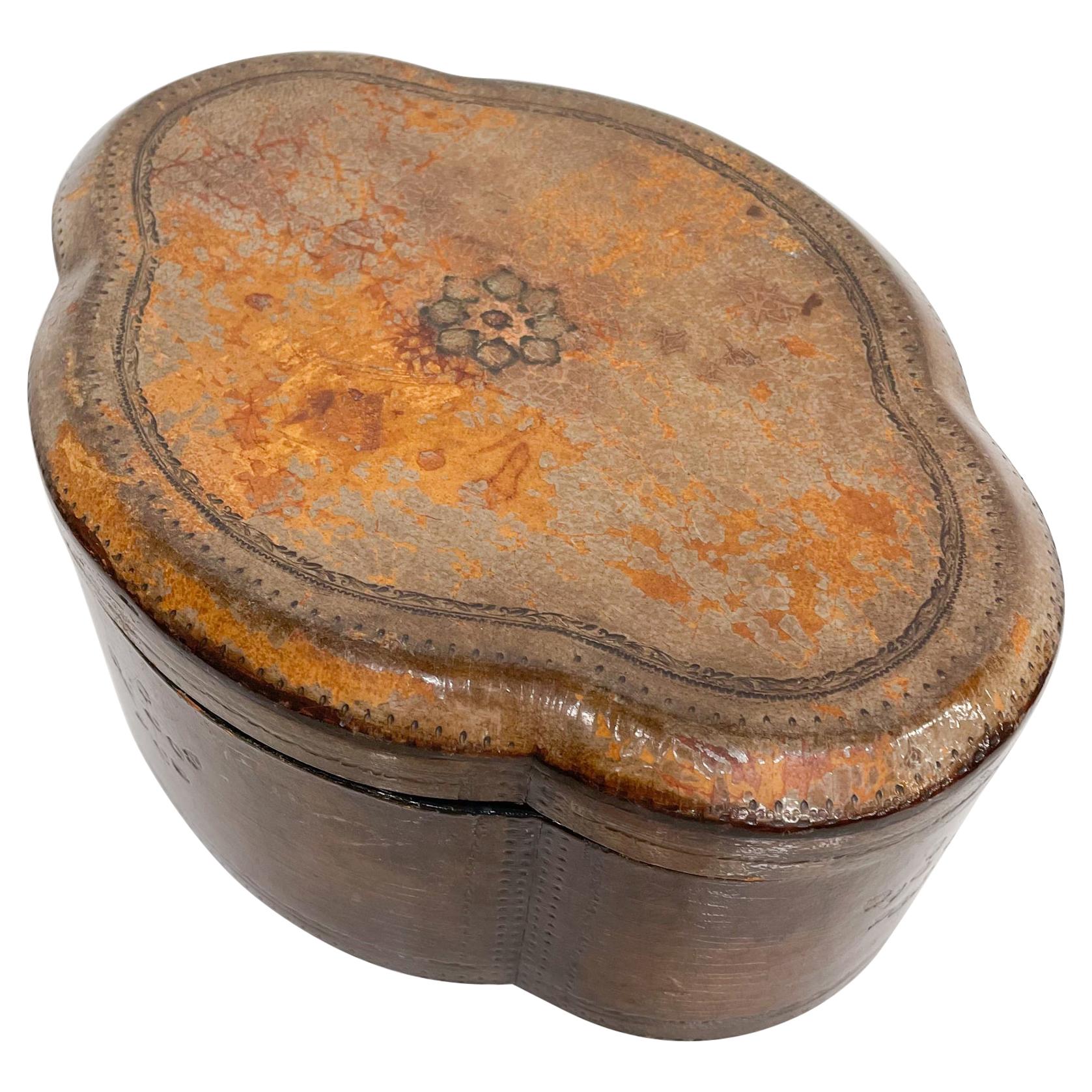 Maitland Smith Octagonal Marble Lidded Box with Brass Inlays, circa ...