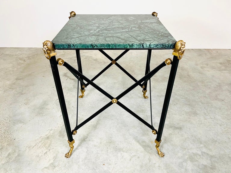 Maitland Smith Regency Campaign Style Verdigris Marble Occasional Table ...