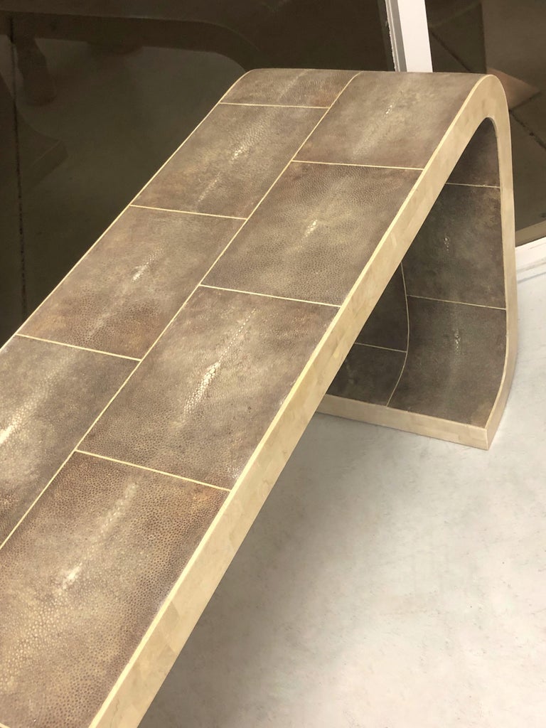 Maitland Smith Shagreen Waterfall Console Table at 1stDibs