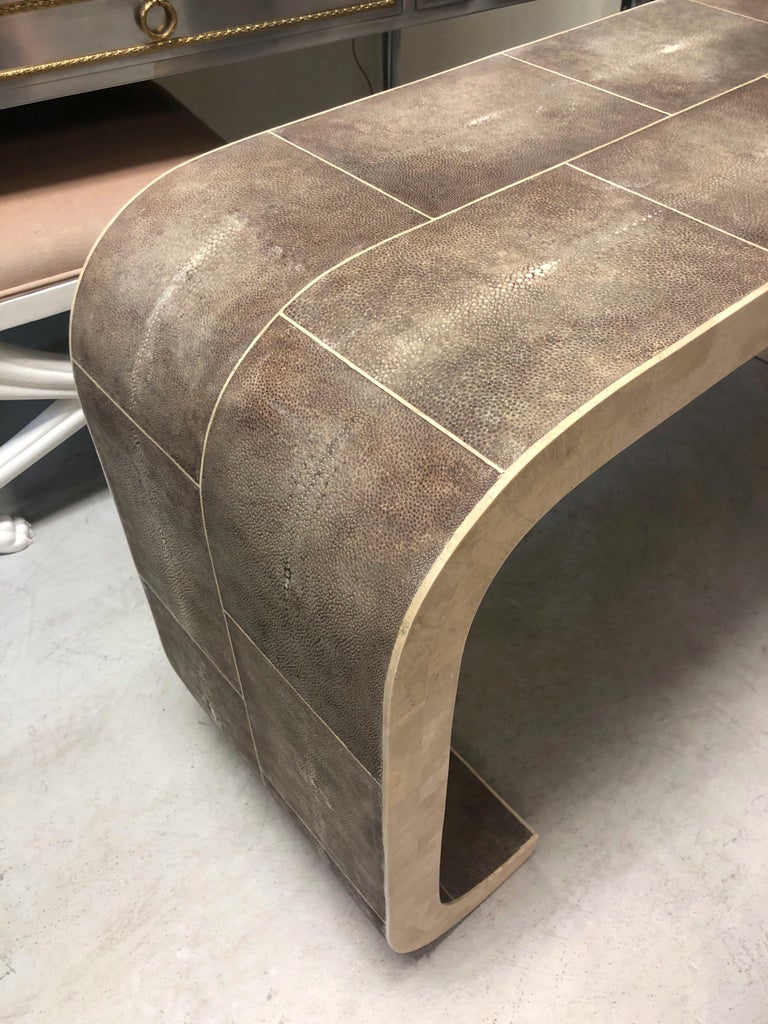 Maitland Smith Shagreen Waterfall Console Table at 1stDibs