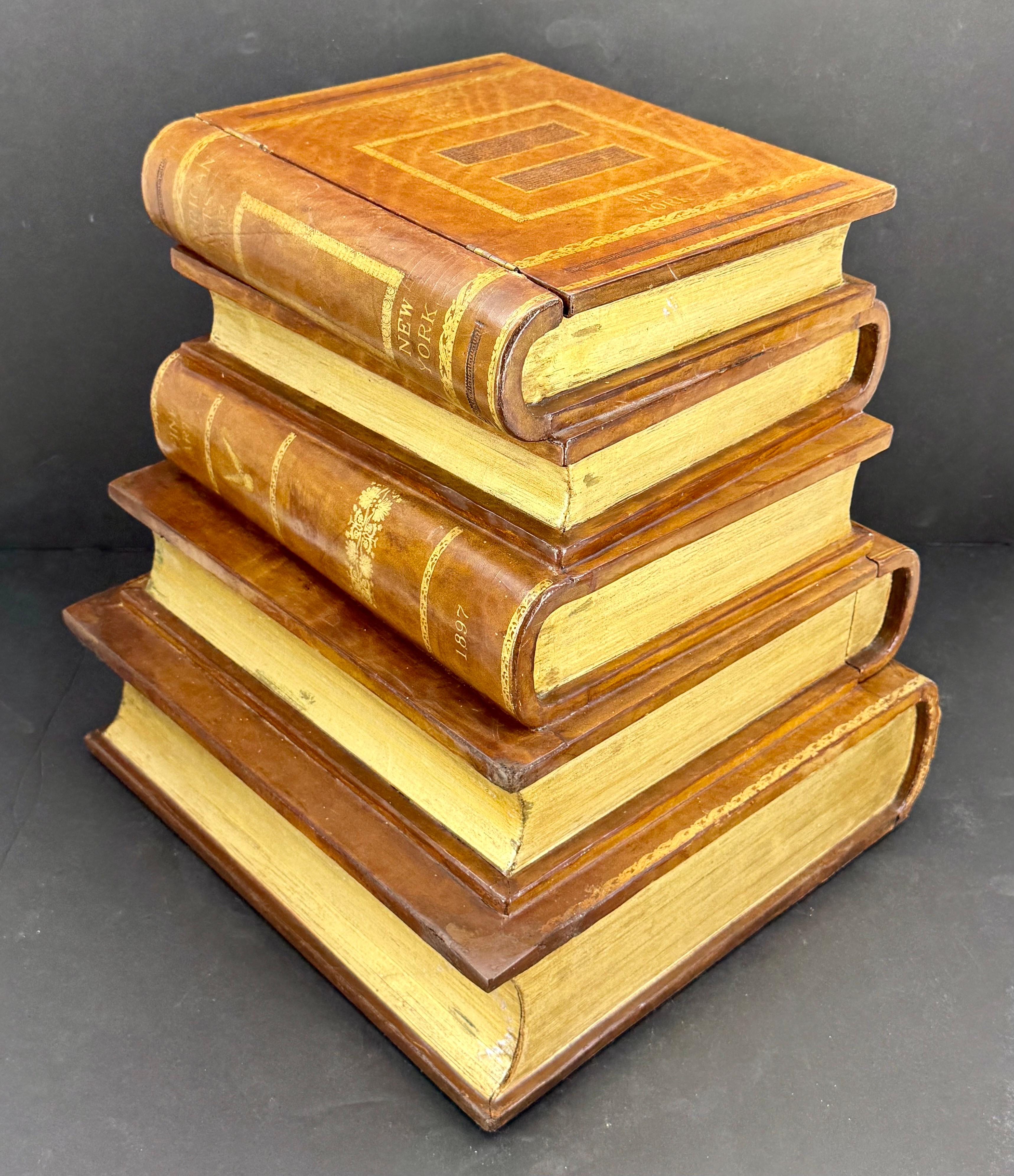 Maitland Smith Stacked Book Side Table with Storage For Sale at 1stDibs