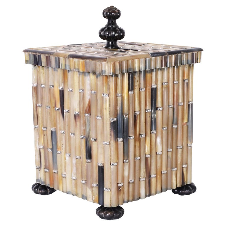 Maitland-Smith Steer Horn Lidded Box For Sale at 1stDibs
