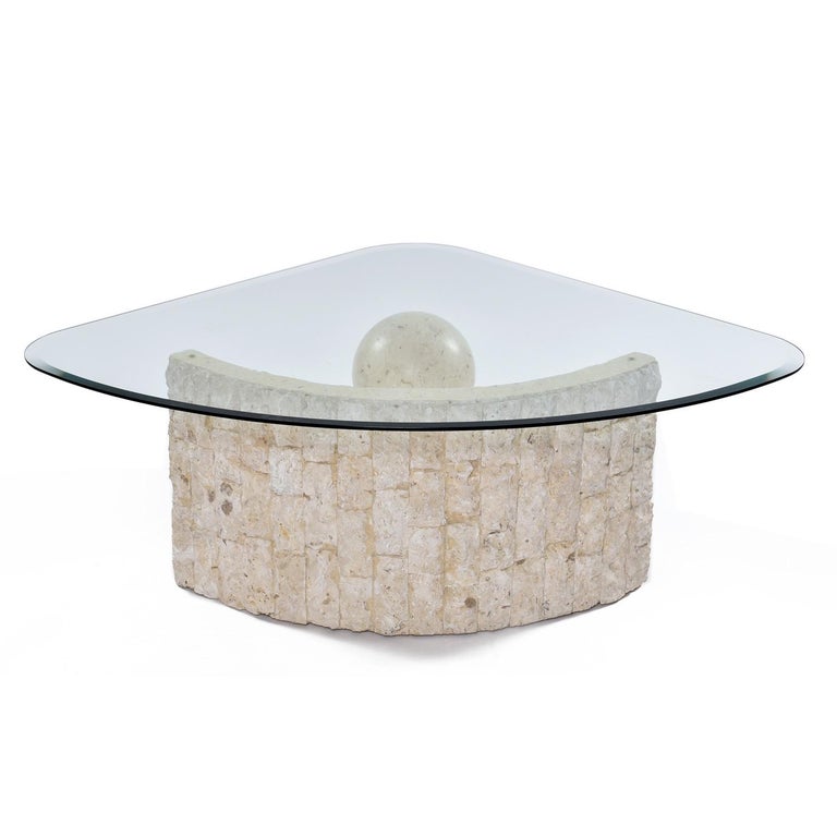 Maitland Smith Style Mactan Tessellated Stone Orb Wedge Coffee or ...