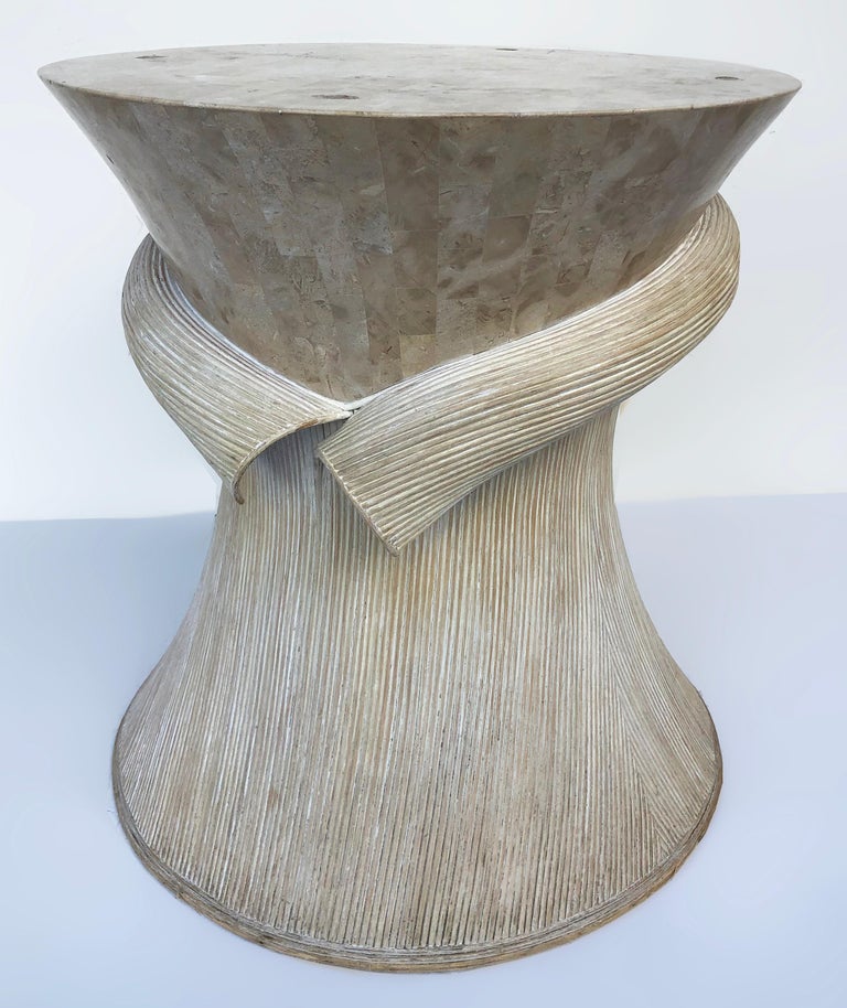 Maitland Smith Tessellated Stone/Reed Dining Table, 1980s For Sale at ...