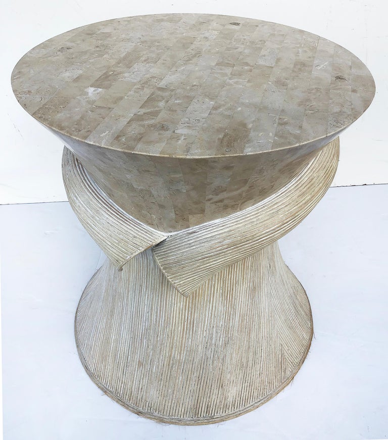 Maitland Smith Tessellated Stone/Reed Dining Table, 1980s For Sale at ...