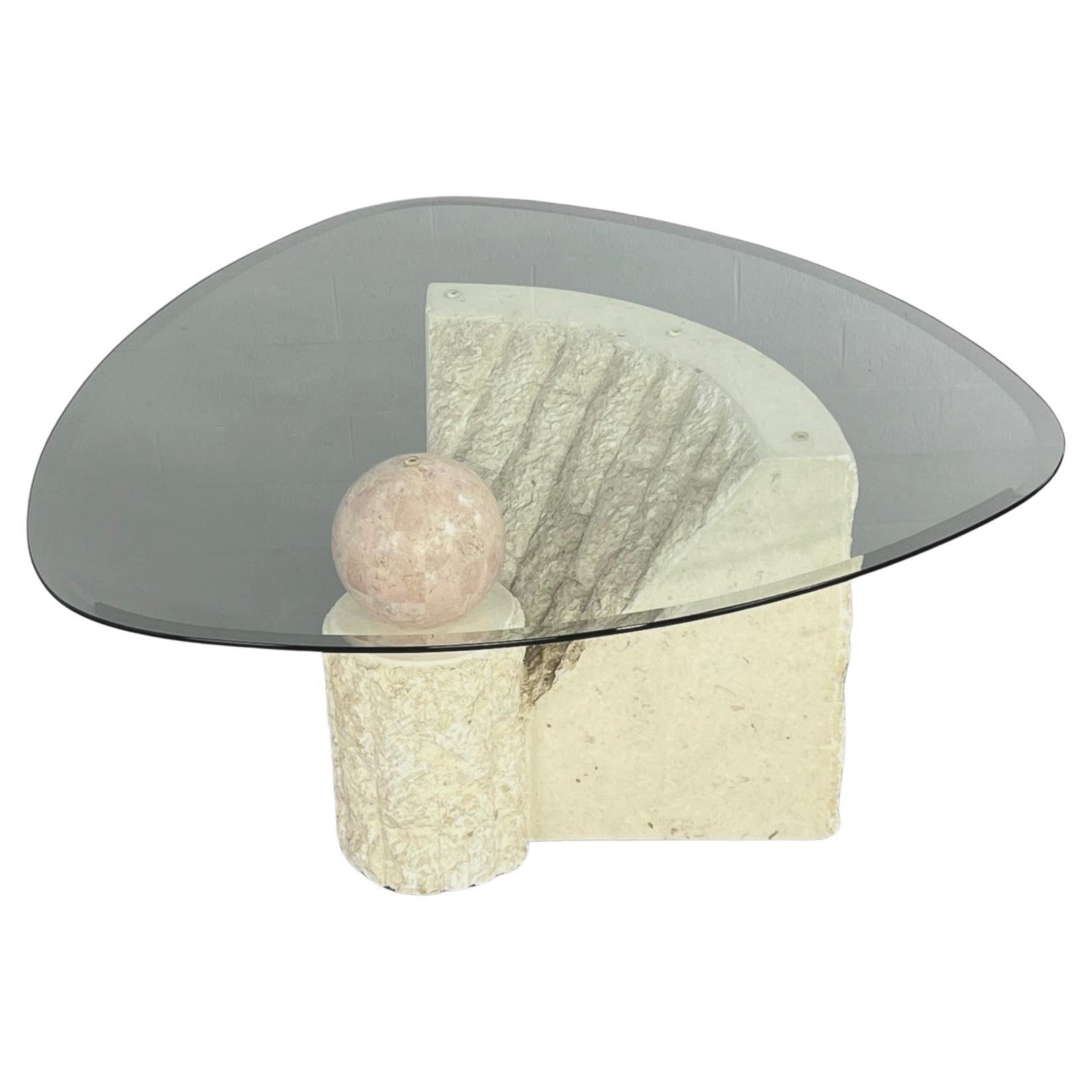 Brutalist Free Form Burlwood Root Coffee Table with Custom Cut Glass ...