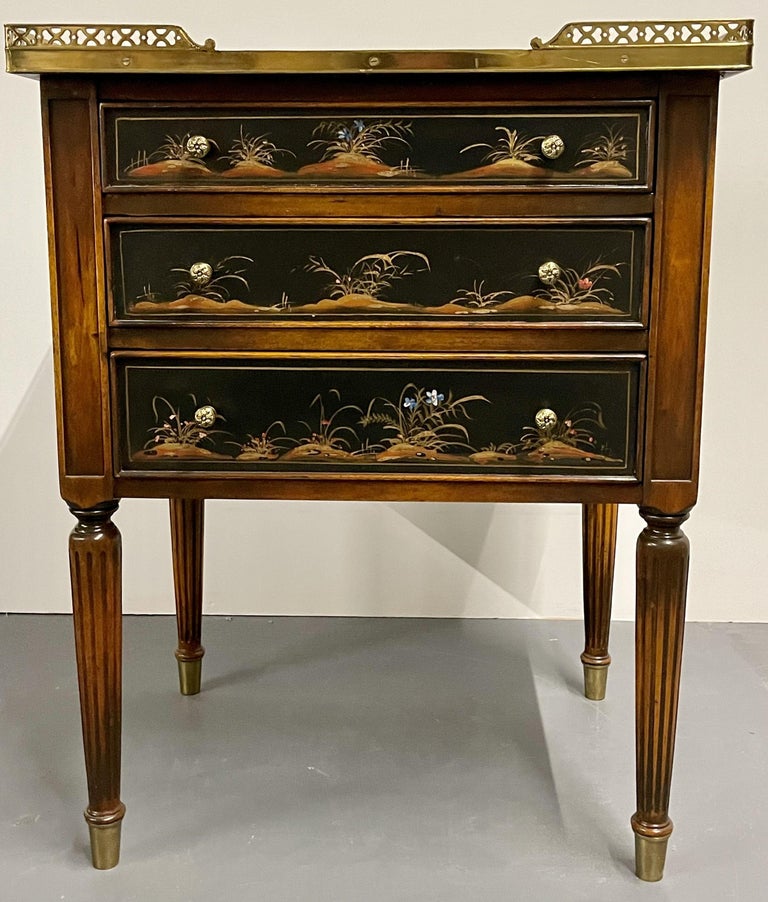 Maitland Smith Three Drawer Chest, Commode, End Table, Painted at ...