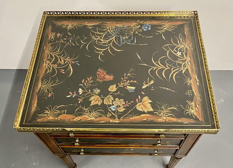 Maitland Smith Three Drawer Chest, Commode, End Table, Painted at ...