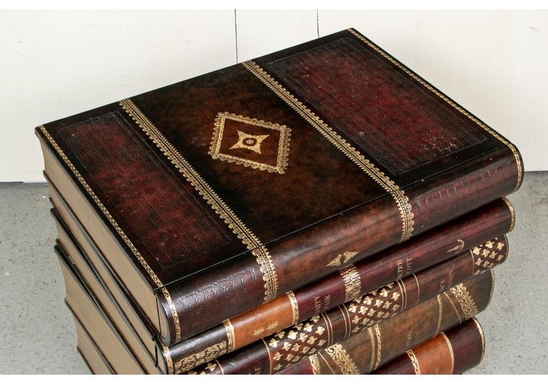 Maitland-Smith Tooled Leather Library Book Form Table at 1stDibs