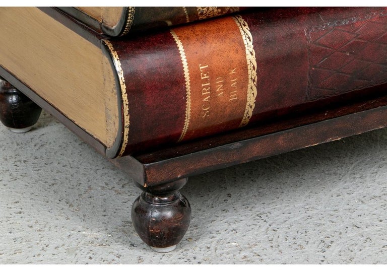Maitland-Smith Tooled Leather Library Book Form Table at 1stDibs