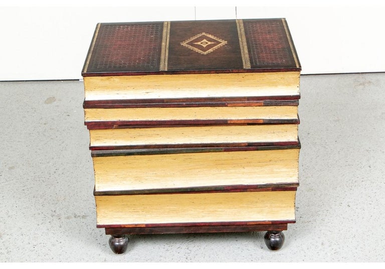 Maitland-Smith Tooled Leather Library Book Form Table at 1stDibs