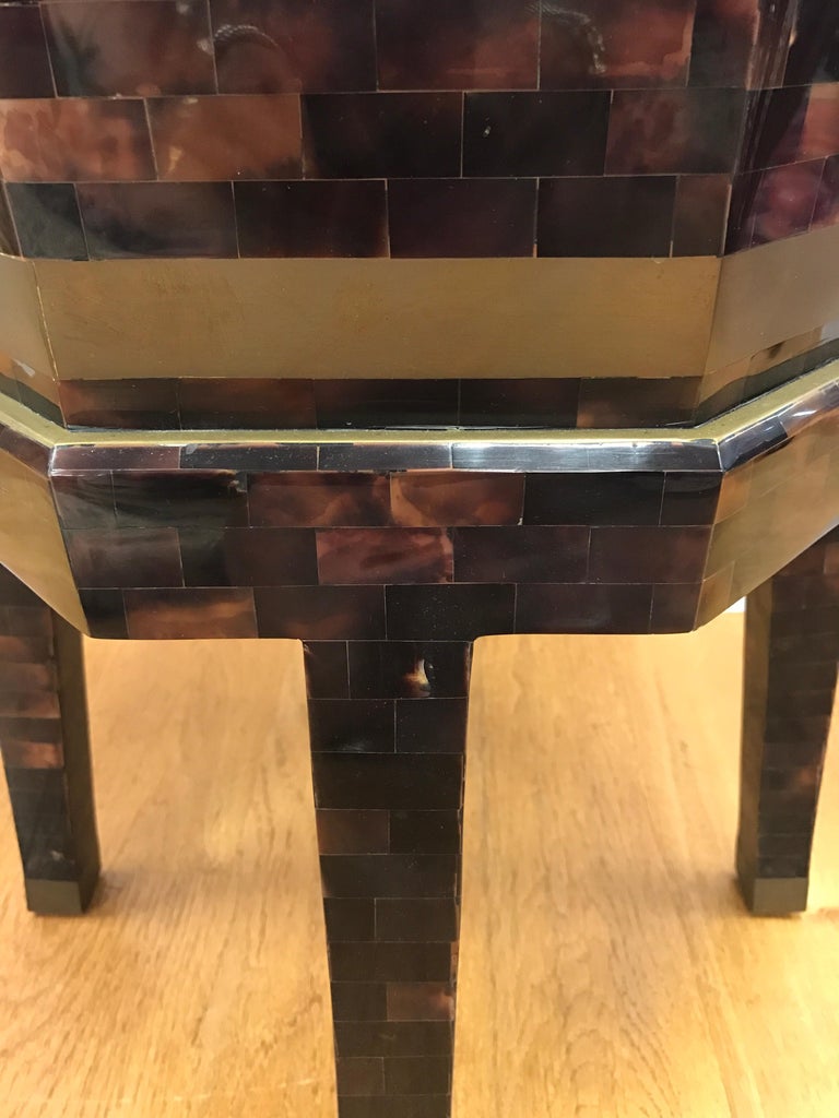 Maitland-Smith Wine Cooler Tortoise Shell Octagonal Hinged Cellarette ...