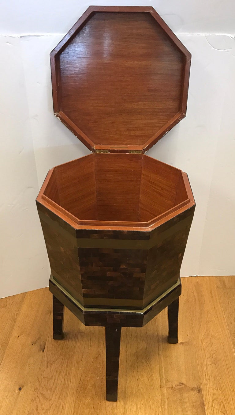 Maitland-Smith Wine Cooler Tortoise Shell Octagonal Hinged Cellarette ...