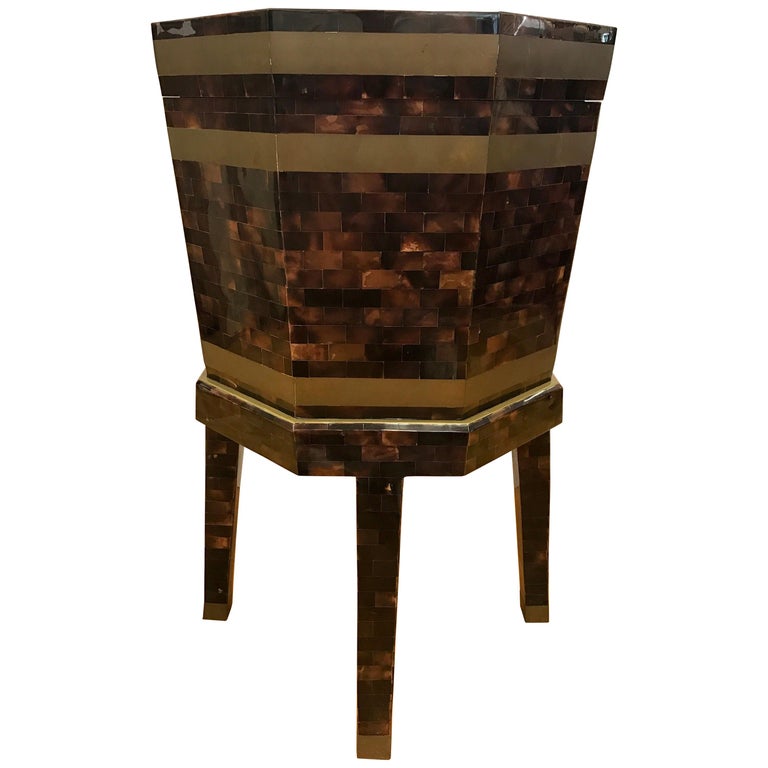 Maitland-Smith Wine Cooler Tortoise Shell Octagonal Hinged Cellarette ...