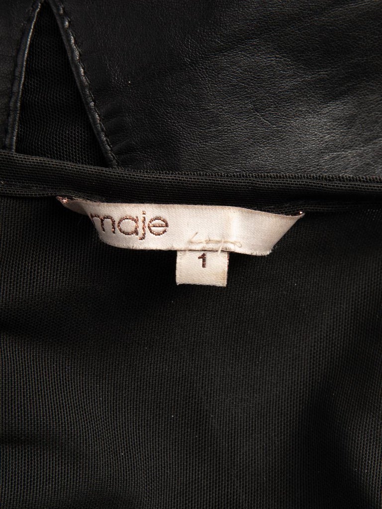 Maje Women's Black Leather Vest Top For Sale at 1stDibs