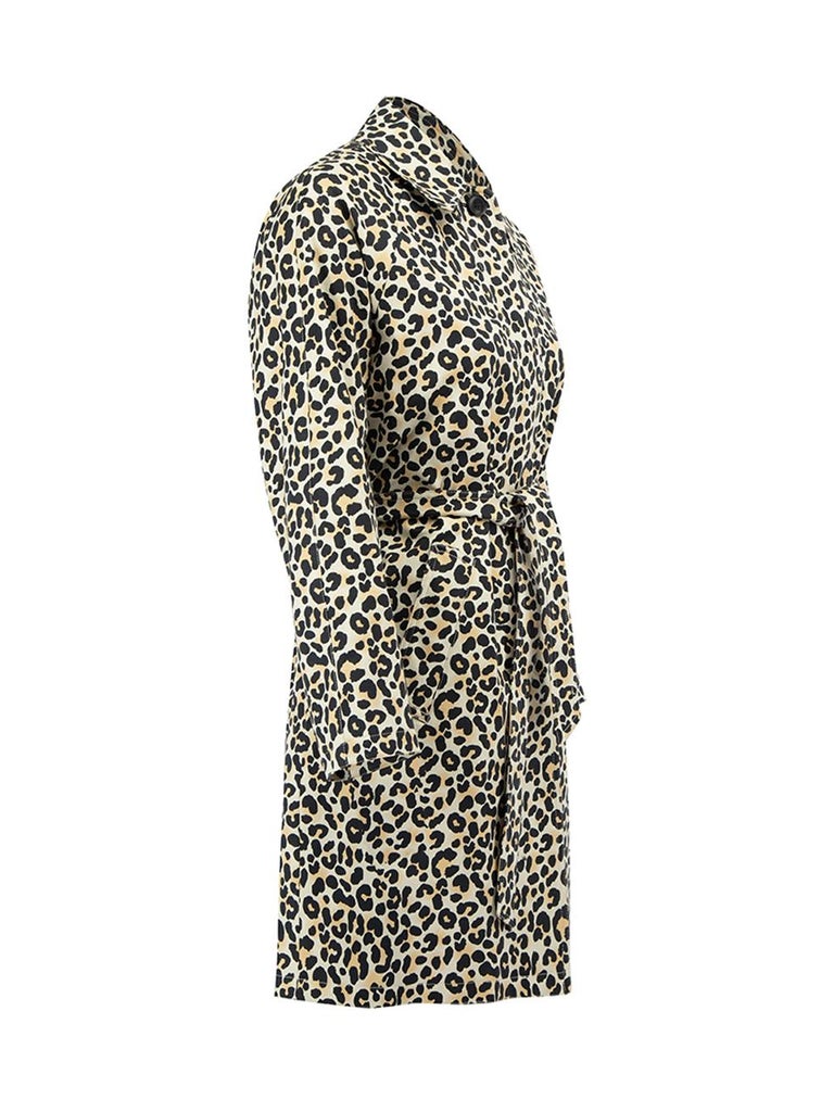 Maje Women's Leopard Print Belted Coat For Sale at 1stDibs