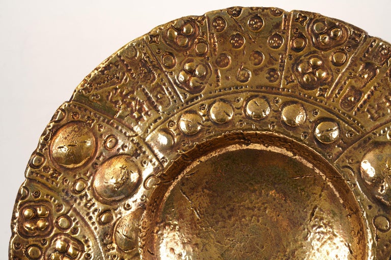 Majestic 24 Kt Gold Luster Ceramic Plate Blow Dish Centerpiece Handmade ...