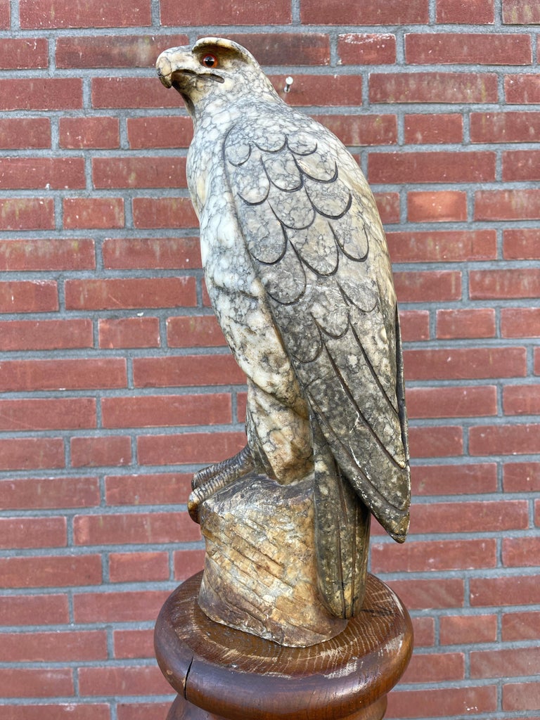 Majestic and Lifelike, Large Antique Alabaster Eagle / Bald Eagle ...