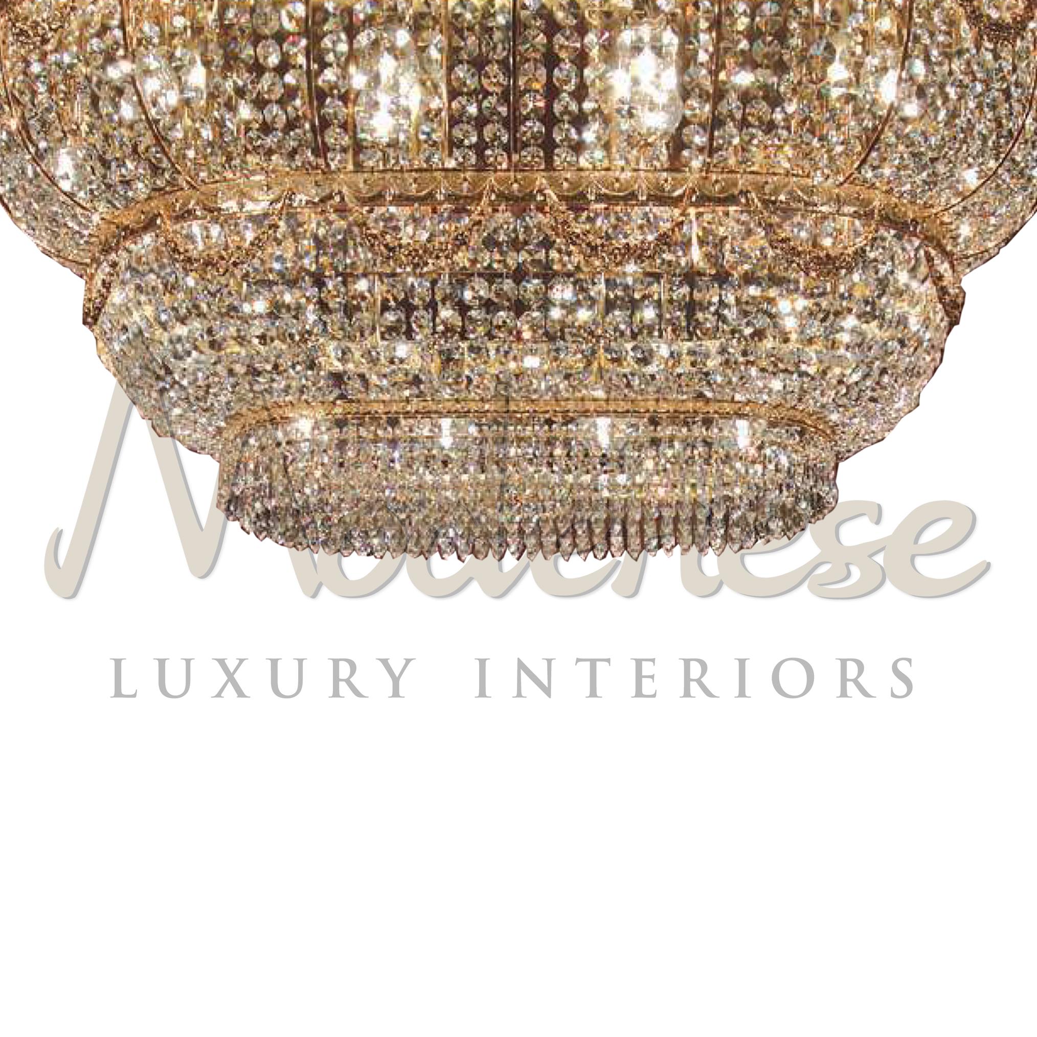 Majestic Italian Villa Ceiling Lamp in 24kt Gold Plate with Transparent ...