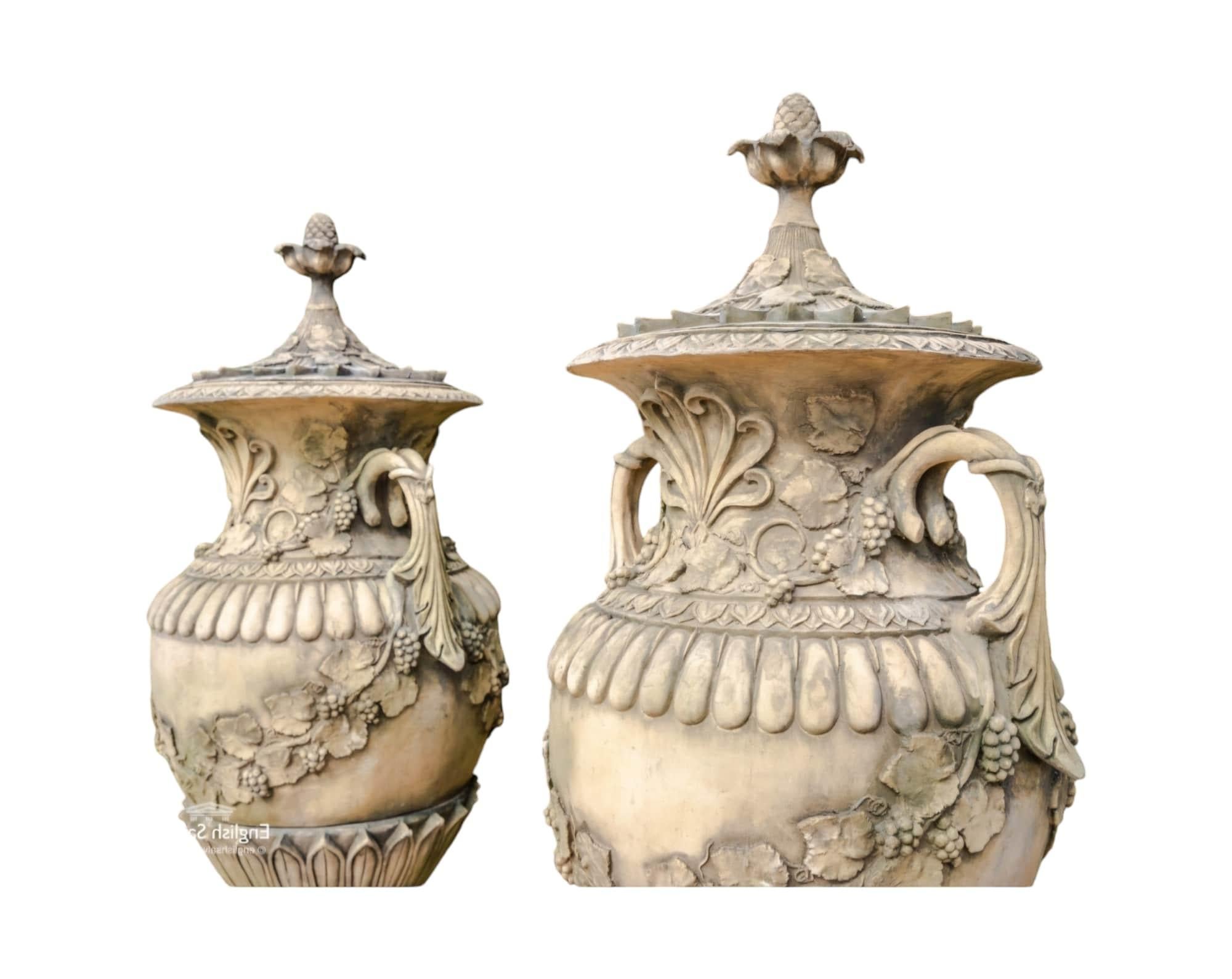 Majestic Pair of Terracotta Garden Urns – A Classic Statement Piece 210 ...