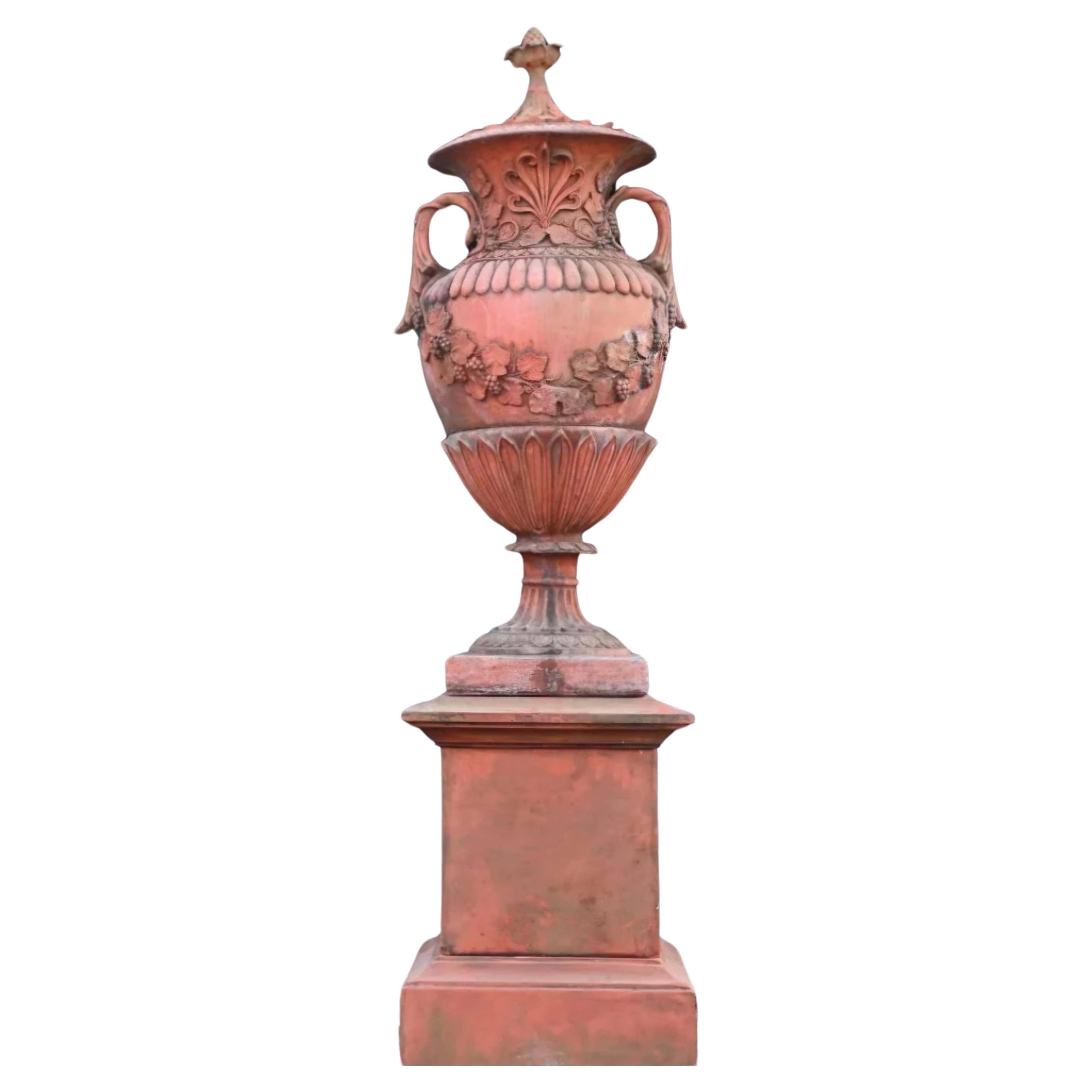 Large Pair of Antique Tuscan Terracotta Vases – 170 cm For Sale at 1stDibs