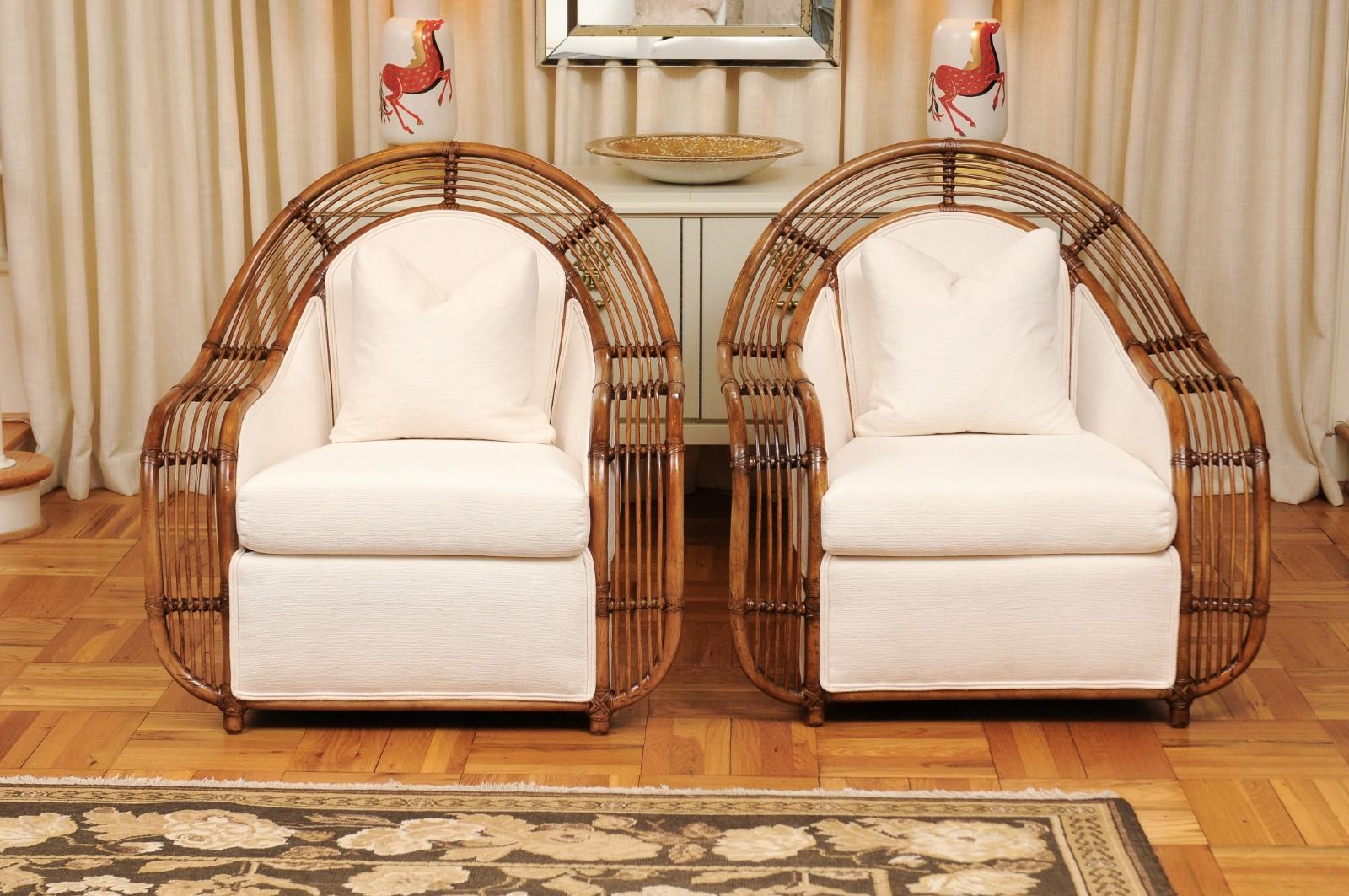 Majestic Restored Pair of Breille Club Chairs by Henry Olko, circa 1980 ...